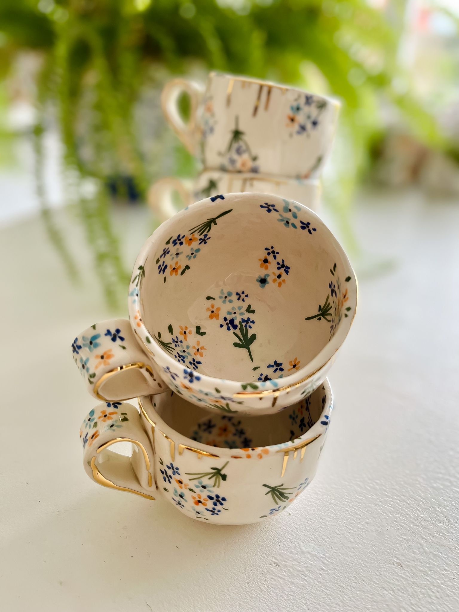 Handmade Ceramic Tea Cup With Real Gold - Etsy