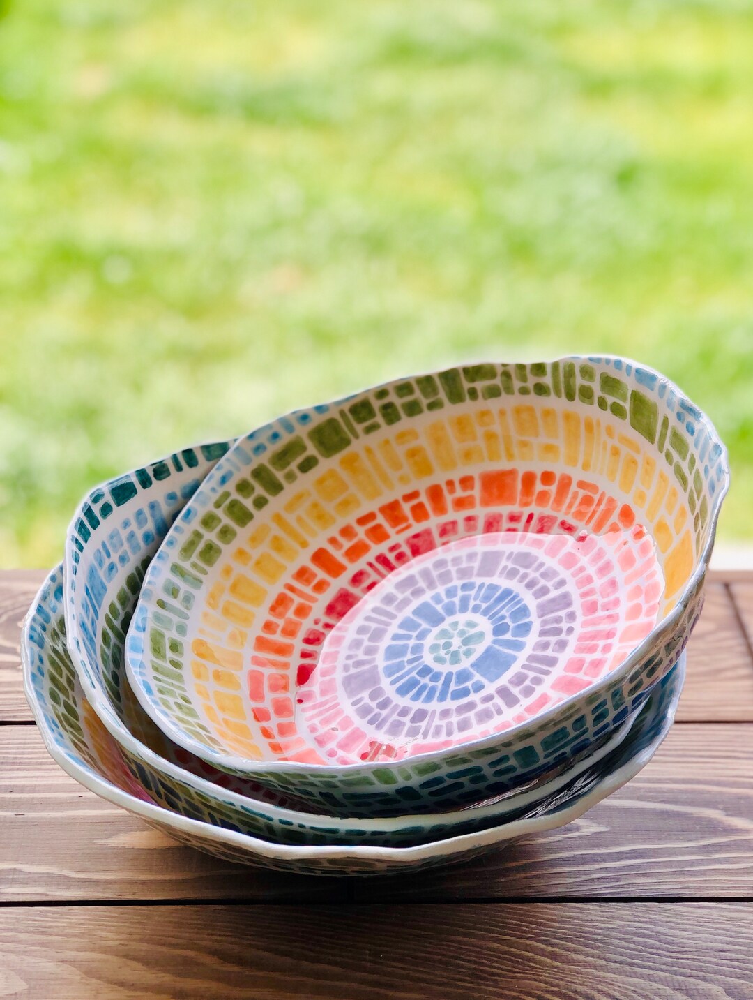 Handmade Mosaic Ceramic Bowl - Etsy
