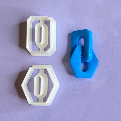 Chain Link SET of 2 Polymer Clay Cutter 1.25 Inch Shapes - Etsy