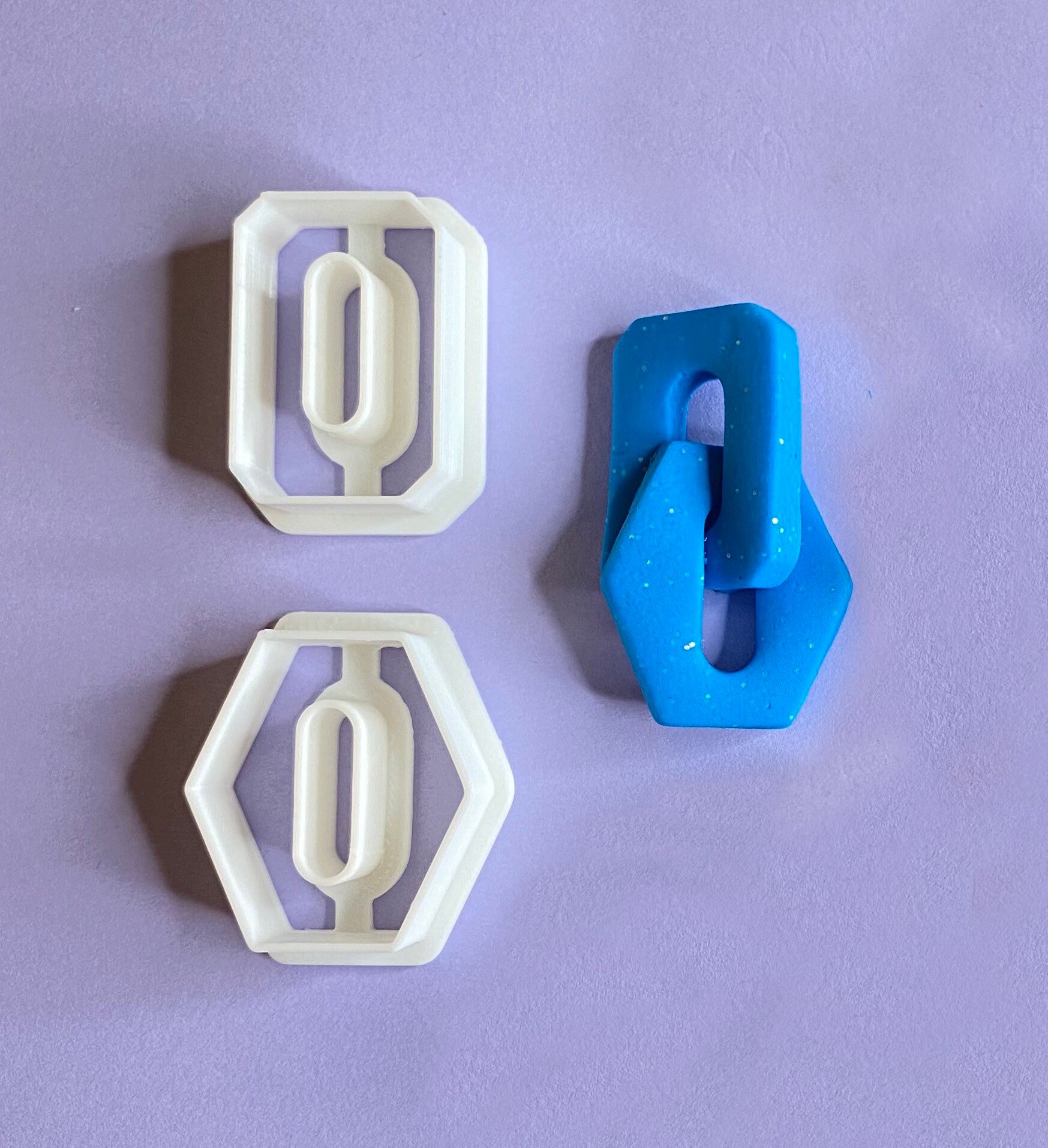 Chain Link SET of 2 Polymer Clay Cutter | 1.25 Inch Shapes With 0.75 ...