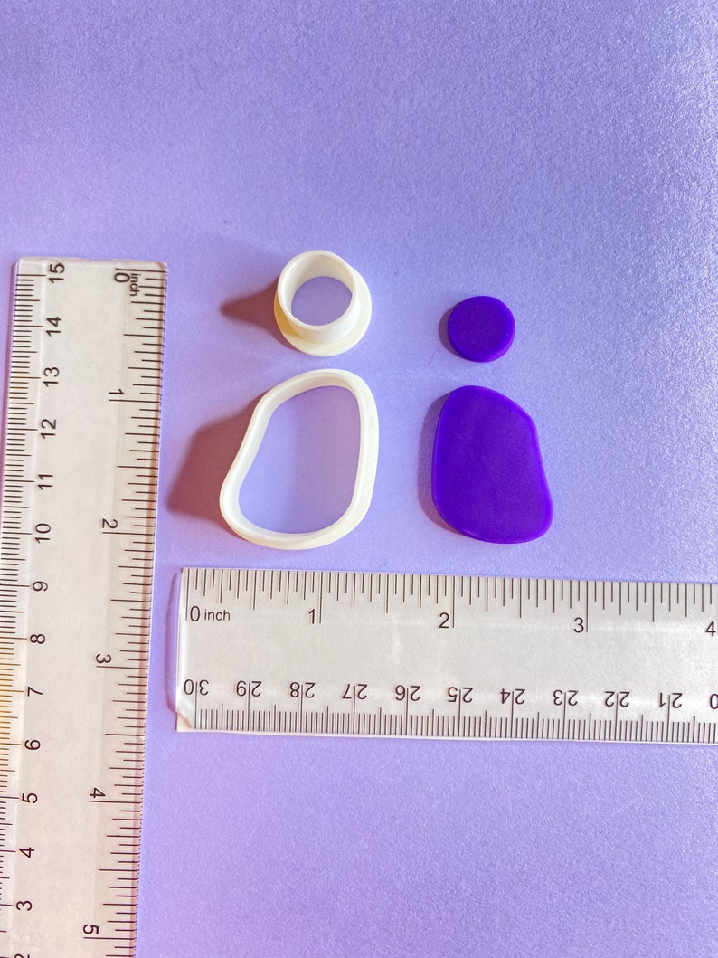 Pebble & Circle SET Polymer Clay Cutter Earring Jewelry | Etsy