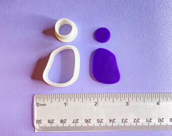 Splat & Circle SET Polymer Clay Cutter Earring Jewelry | Etsy