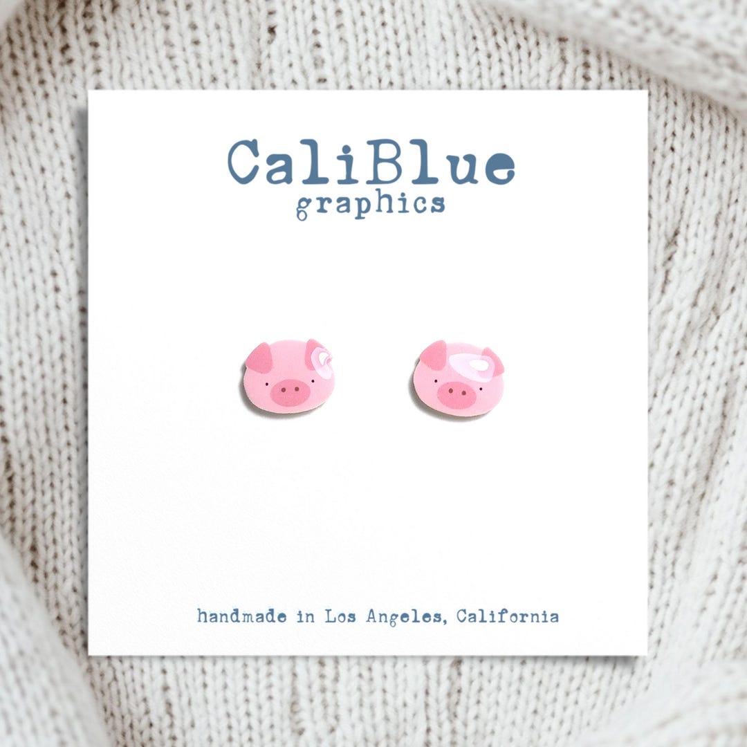 Cute Pig Face Earrings, Baby Pig Stud Earrings, Kawaii Piggy Earrings ...