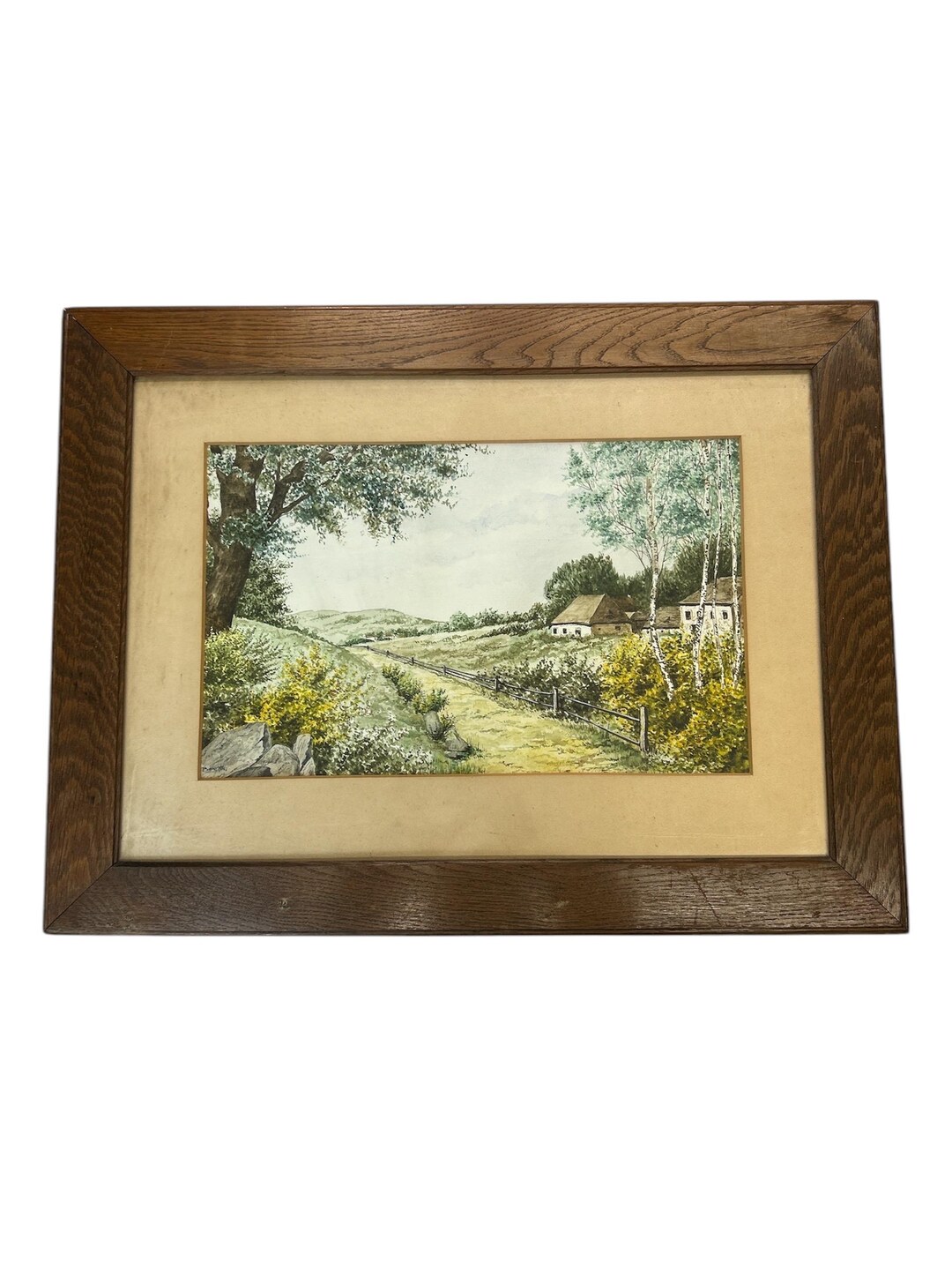 1914 Modernism Werner Berg Oil Painting Landscape With Village House ...