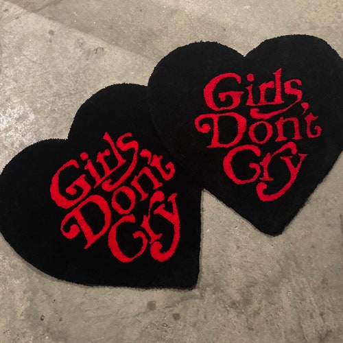Girls Dont Cry Rug Custom Rug Handmade Rug Heart Shape - Etsy