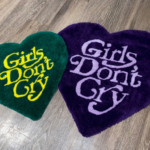 Girls Dont Cry Rug Custom Rug Handmade Rug Heart Shape - Etsy