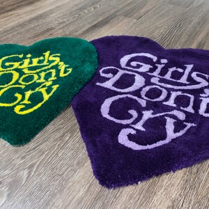 Girls Dont Cry Rug | Custom Rug | Handmade Rug | Heart Shape Rug ...