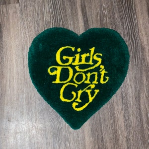 Girls Dont Cry Rug Custom Rug Handmade Rug Heart Shape Rug Tufted Rug ...