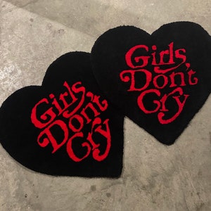 Girls Dont Cry Rug Custom Rug Handmade Rug Heart Shape Rug Tufted Rug ...