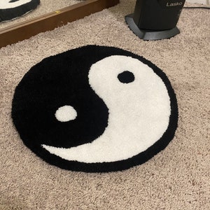 Yin-yang Symbol Rug | Handmade Tufted Rug | Ready to Ship - Etsy