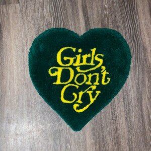 Girls Dont Cry Rug | Custom Rug | Handmade Rug | Heart Shape Rug ...