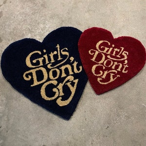Girls Dont Cry Rug Custom Rug Handmade Rug Heart Shape Rug Tufted Rug ...