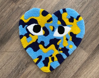 Yellow Cdg Heart Rug - Etsy