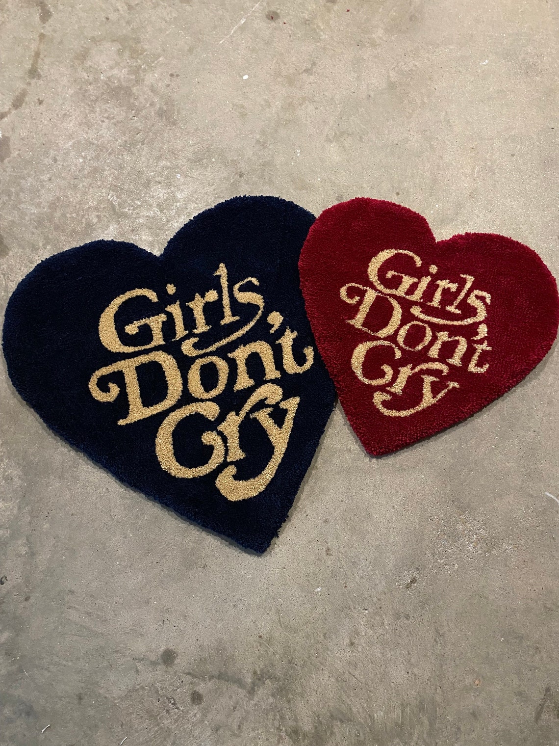 Girls Dont Cry Rug | Custom Rug | Handmade Rug | Heart Shape Rug ...