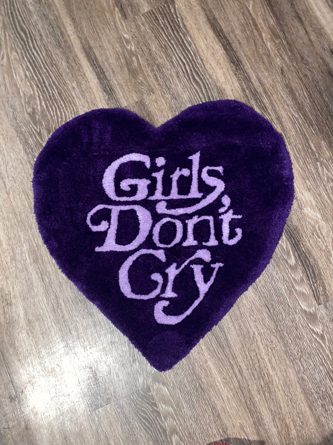 Girls Dont Cry Rug Custom Rug Handmade Rug Heart Shape - Etsy