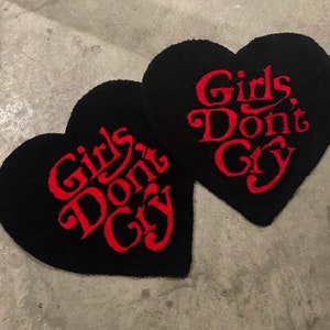 Girls Dont Cry Rug | Custom Rug | Handmade Rug | Heart Shape Rug | Tufted Rug | Dorm Rug ...