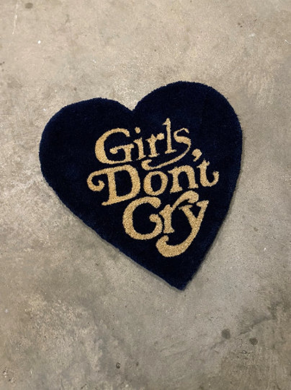 Girls Dont Cry Rug Custom Rug Handmade Rug Heart Shape - Etsy