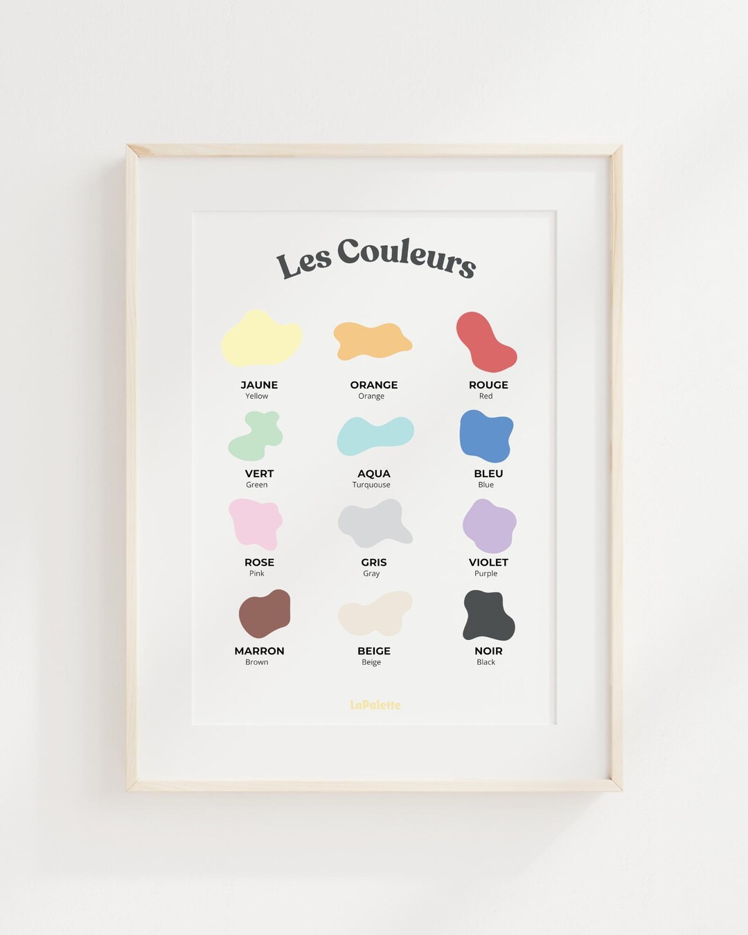 French Colors Poster - Les Couleurs Printable - Bilingual French ...
