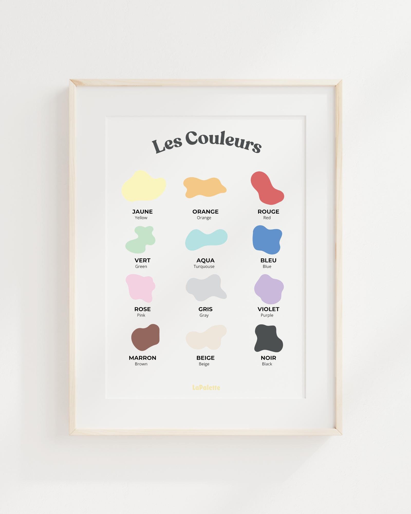 French Colors Poster - Les Couleurs Printable - Bilingual French ...
