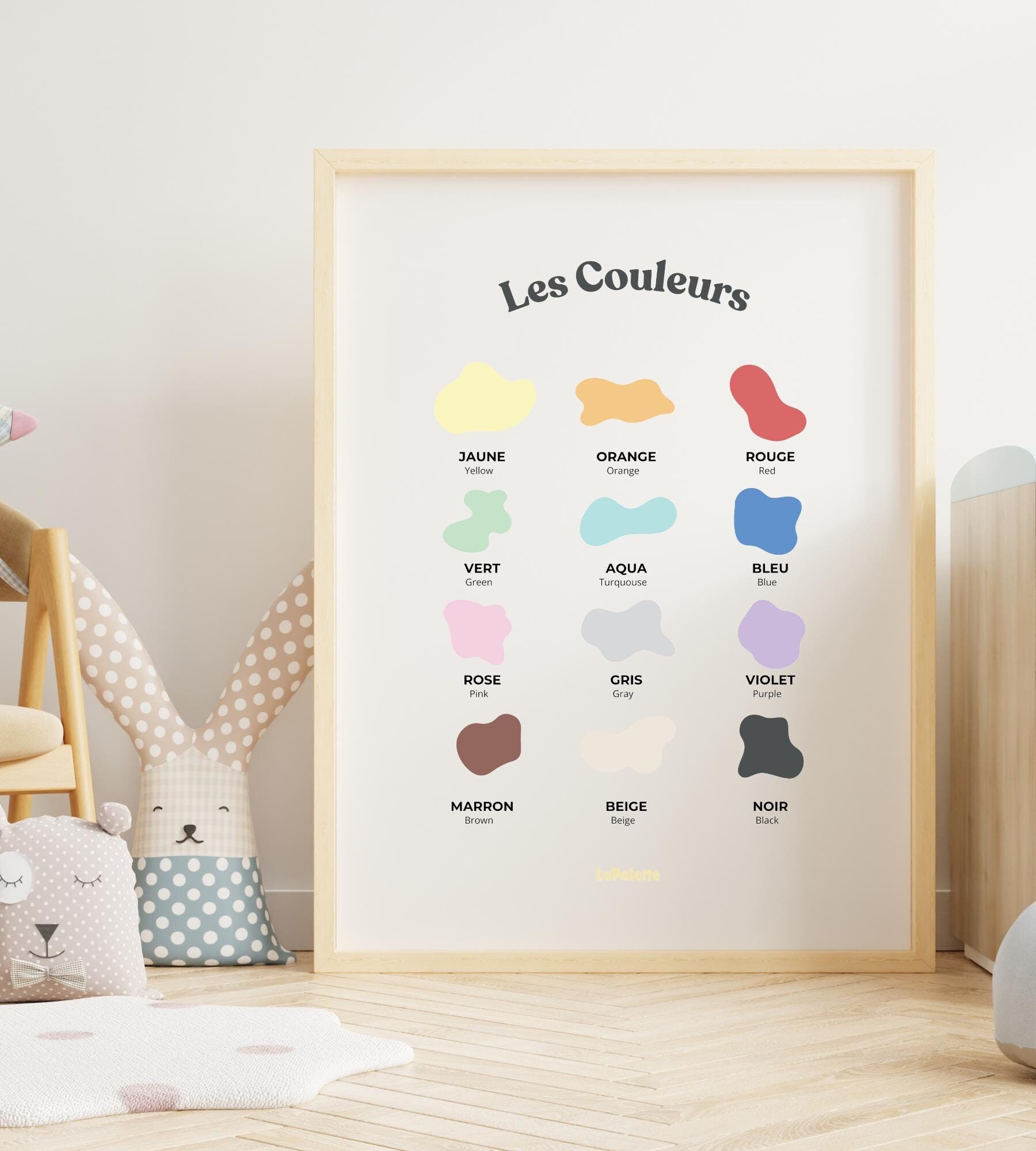 French Colors Poster - Les Couleurs Printable - Bilingual French ...