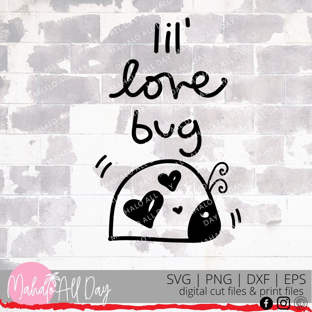 Love Bug SVG Cut File | Hand Drawn Valentine Svg | Instant Digital ...