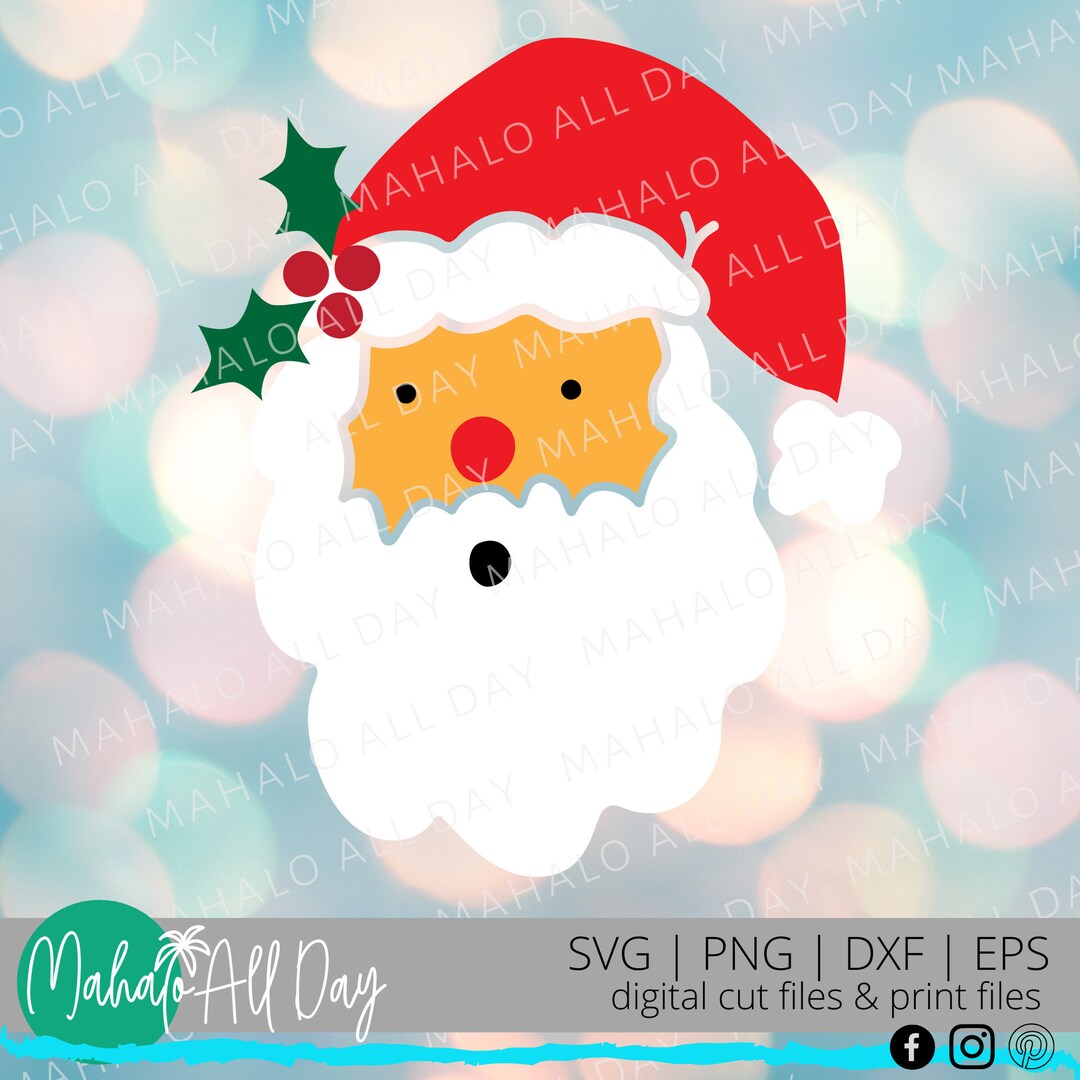 Santa SVG - Santa Face Svg Instant Digital Download - Vector File for ...