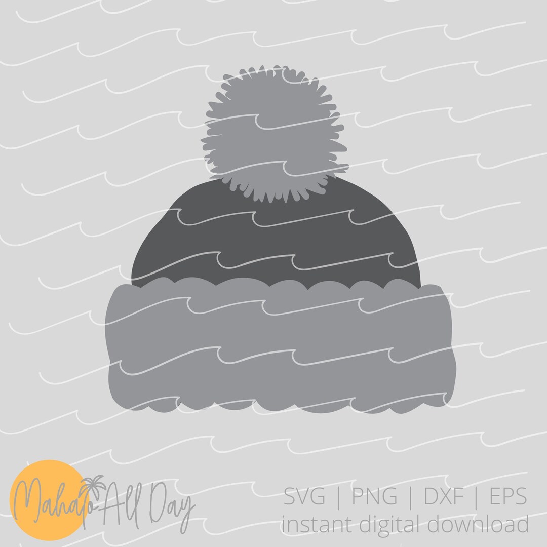 Beanie Layered SVG Hand Drawn Beanie Silhouette Instant Digital ...