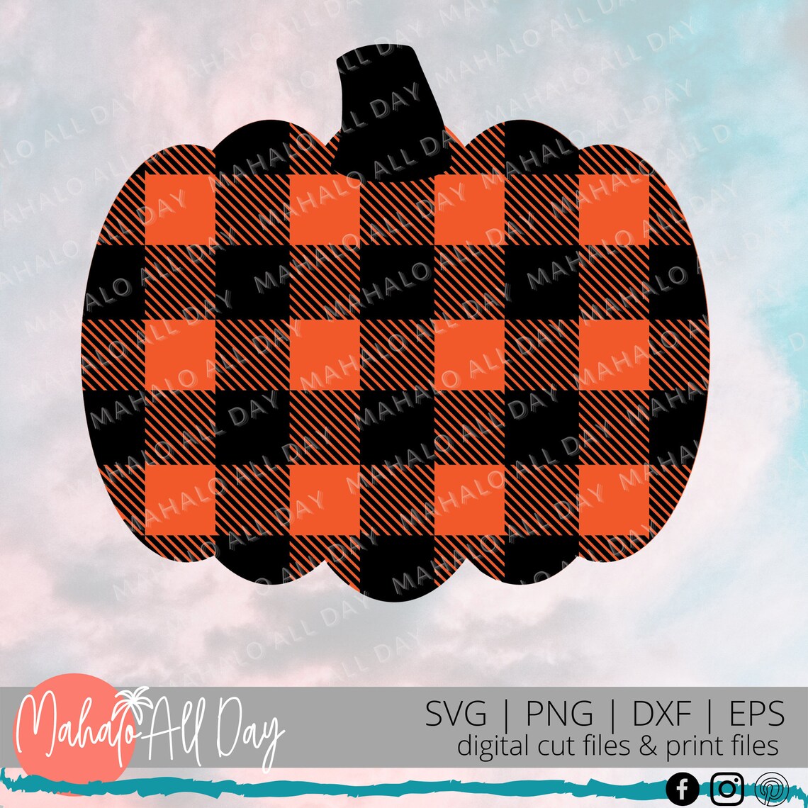 Buffalo Plaid Pumpkin Svg Pumpkin Svg Checkered Pumpkin Svg Fall Svg ...