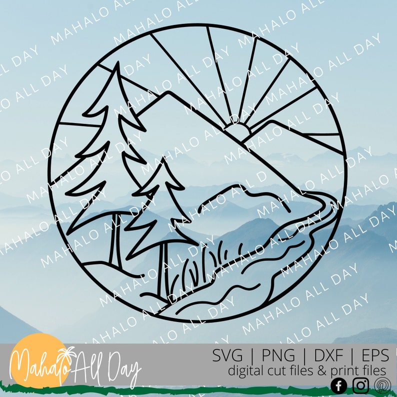 Mountains Outdoors Simple Design Adventure Easy - Etsy