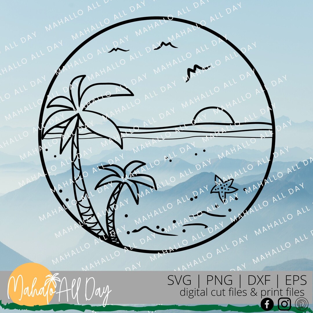 BEACH Scene SVG | Palm Tree | Sand | Sunny Beaches | Digital Download ...