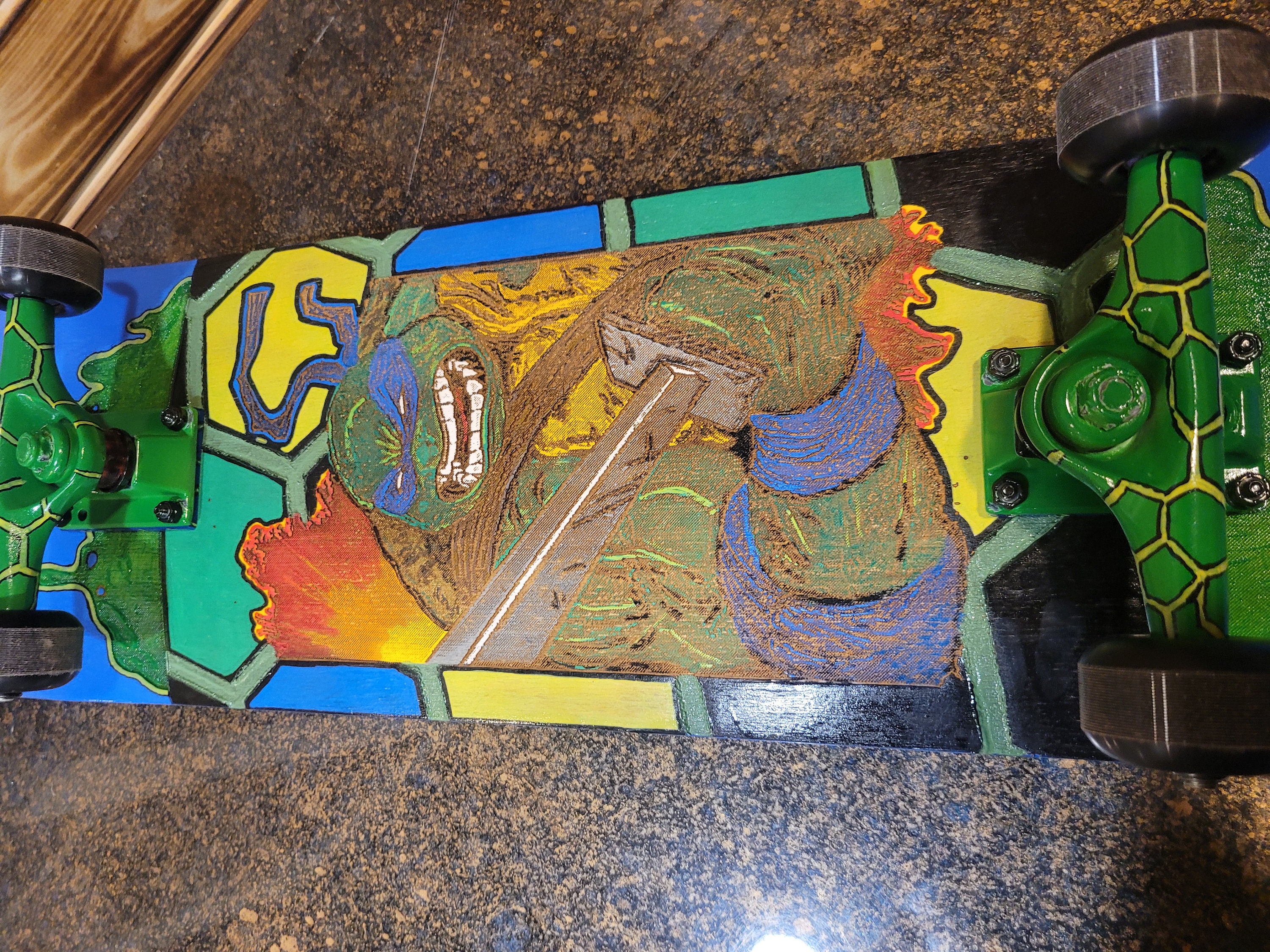 Custom 8.0 TMNT Leonardo Skateboard W/stand 1-of-kind - Etsy