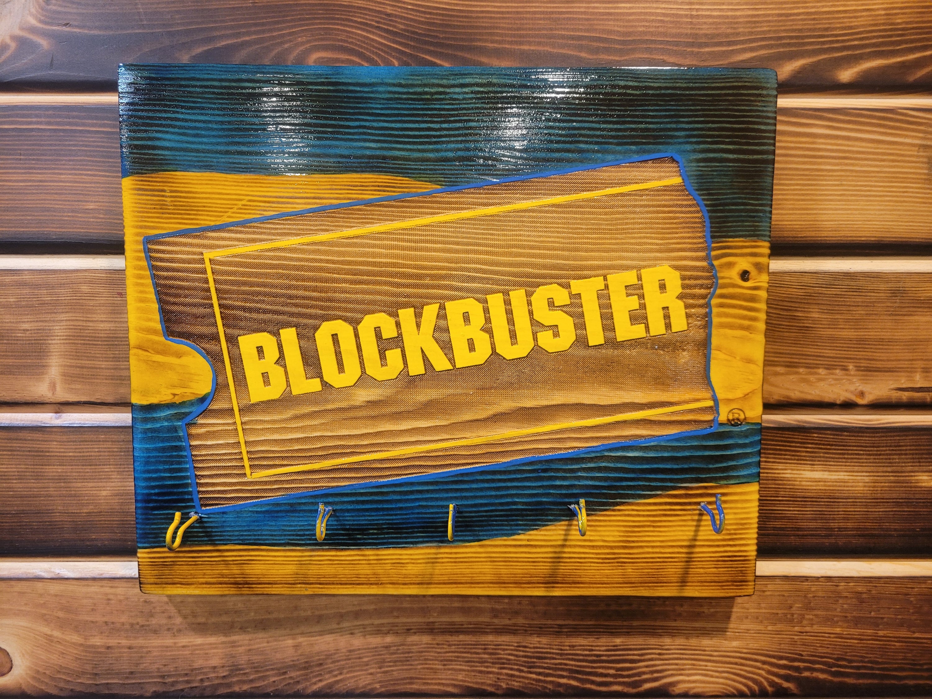 Custom Wood Blockbuster Video Logo Decoration Sign / Display - Laser ...