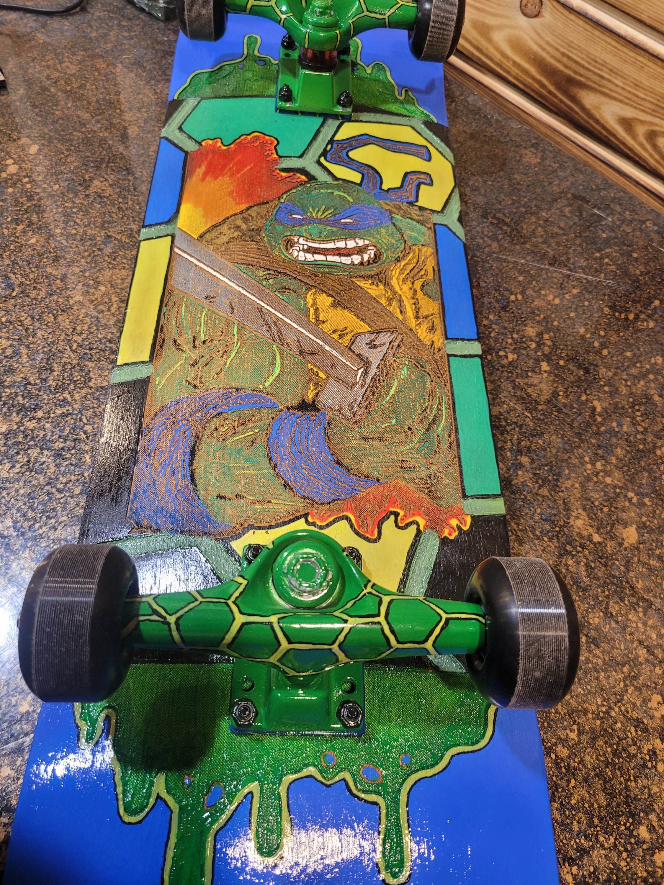 Custom 8.0 TMNT Leonardo Skateboard W/stand 1-of-kind - Etsy