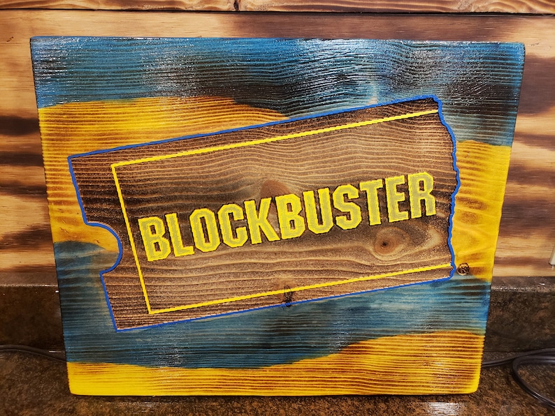 Custom Wood Blockbuster Video Logo Decoration Sign / Display - Laser ...