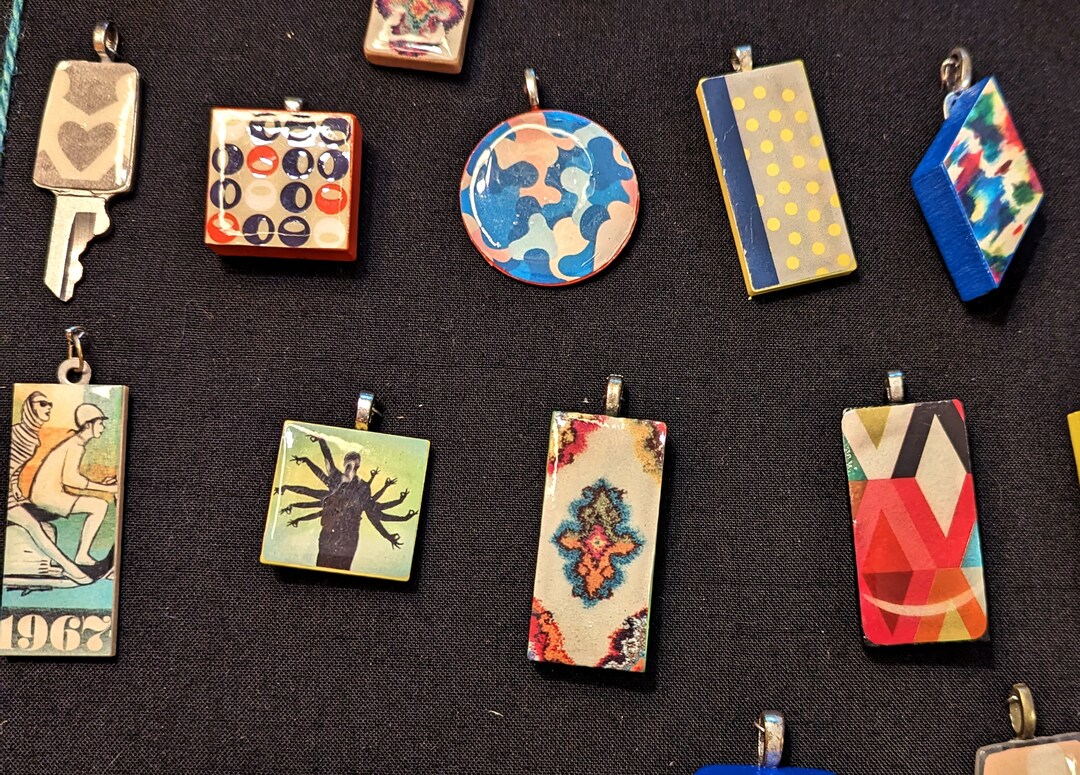 More Fun & Colorful Tile Pendants - Etsy