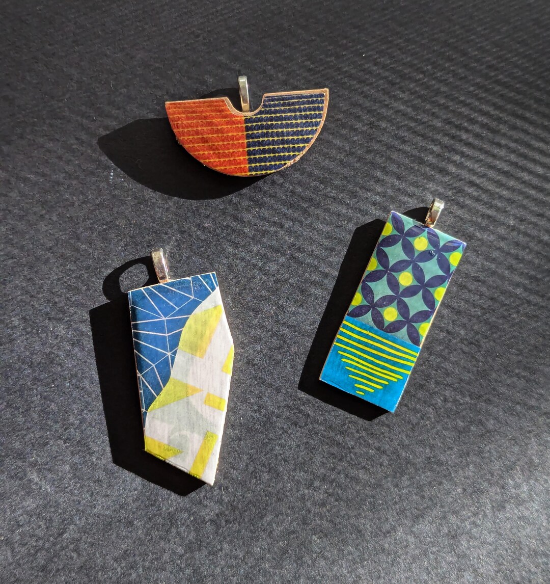 Mod Design Wooden Pendants - Etsy