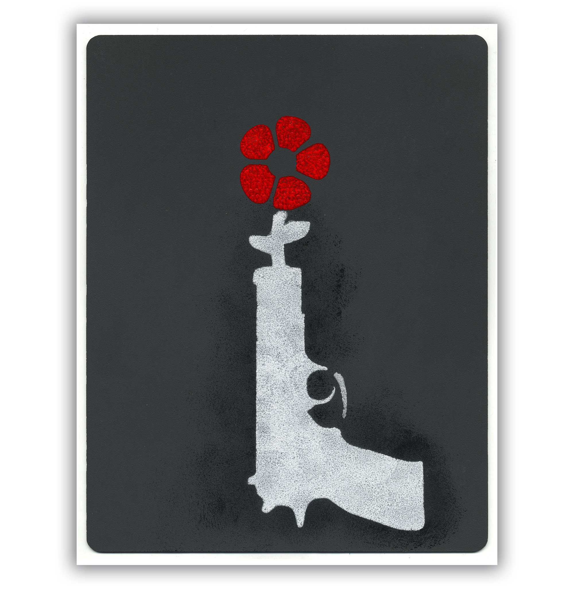 6.5 X 8.25 White Gun W/red Flower Print - Etsy UK