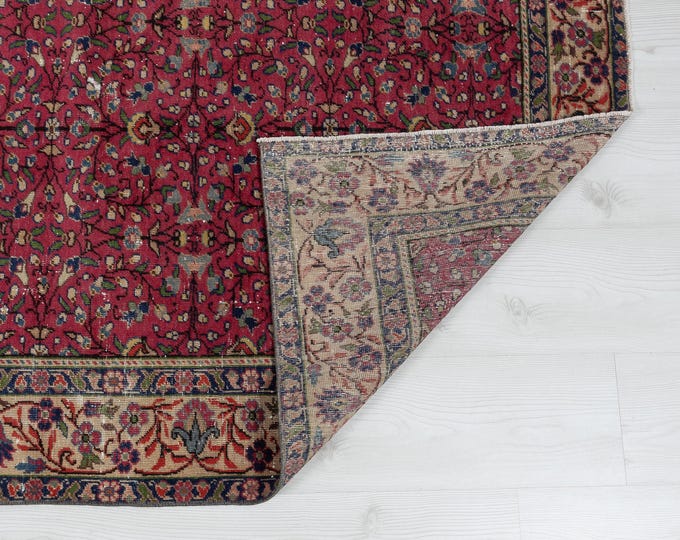 3x5 Vintage Rug, Red Turkish Rug, Anatolian Rug, Bedroom Rug, Entryway ...