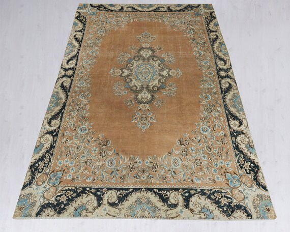 8x12 Vintage Rug Antique Handmade Rug Persian Area Rug 8 03 x 12 6 ft Pastel Rug Bedroom Rug Living Room Rug Special Rug Etsy Polska
