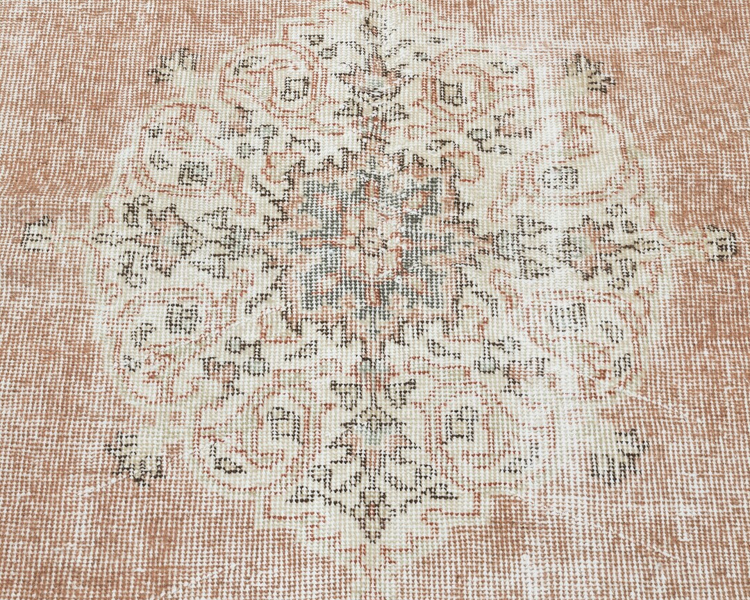 3x5 Vintage Turkish Rug, Antique Handmade Rug, Natural Red Beige Rug ...