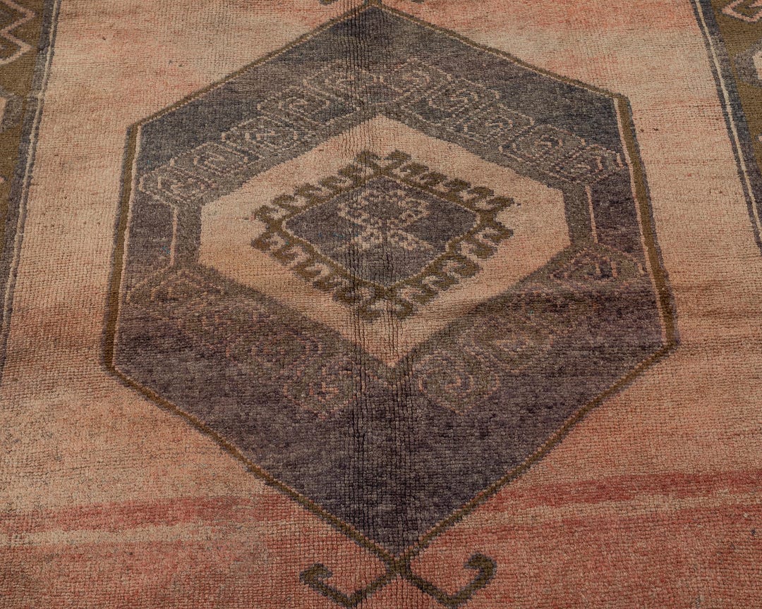 4x10 Vintage Rug, Brown Vintage Rug, 4x10 Oushak Rug, Long Rug, Living ...