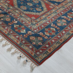 5x6 Vintage Rug, Red Blue Turkish Rug, Anatolian Rug, Bedroom Rug ...