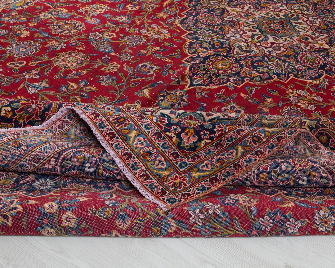 9x14 Vintage Rug , Red Persian Mahal Rug , Antique Rug , Bedroom Rug ...