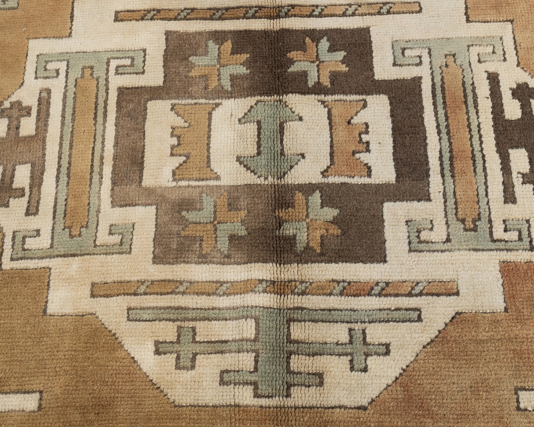 5x6 Vintage Rug, Brown Turkish Rug, 5x6 Oushak Rug, Ethnic Rug, Living ...
