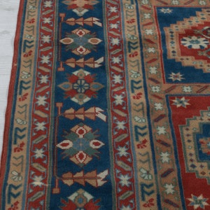 5x6 Vintage Rug, Red Blue Turkish Rug, Anatolian Rug, Bedroom Rug ...