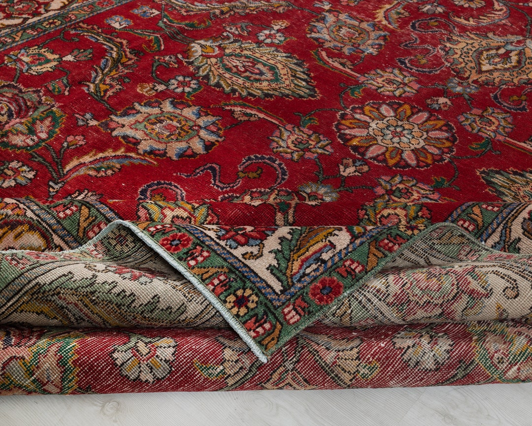 8x11 Vintage Rug , Persian Rug , Antique Handmade Rug , Oversized Rug ...