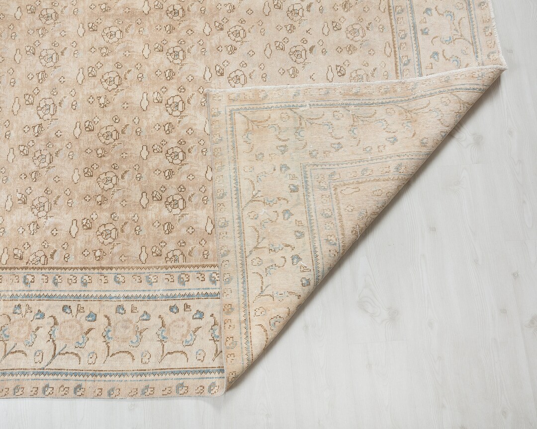 9x12 Persian Rug , Beige Vintage Rug , Antique Handmade Rug , Bedroom ...