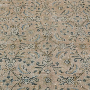 5x10 Antique Handmade Persian Rug , Vintage Rug , Beige and Blue Rug ...