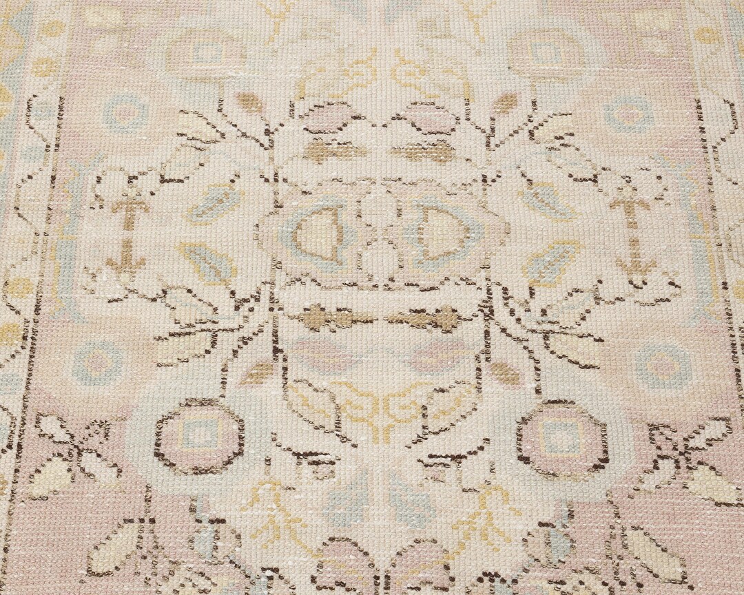 2x6 Vintage Rug, Beige Vintage Rug, 2x6 Oushak Rug, Small Rug, Living ...