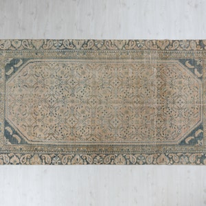 5x10 Antique Handmade Persian Rug , Vintage Rug , Beige and Blue Rug ...